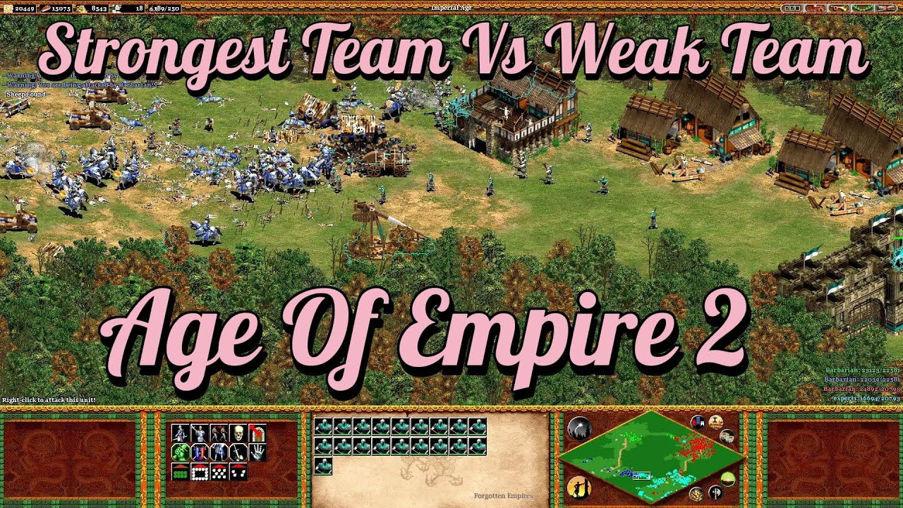 Age of Empire 2: Game Play | Franks Vs Chinese | Strongest Team vs Weak ...