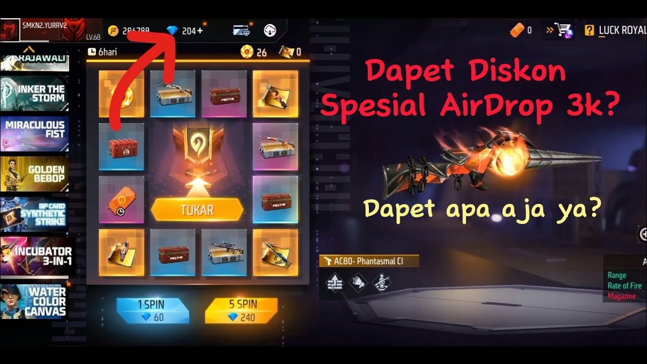 Dapet Spesial AirDrop 3.000,200Daimond? Dapet apa aja ya kira kira ...