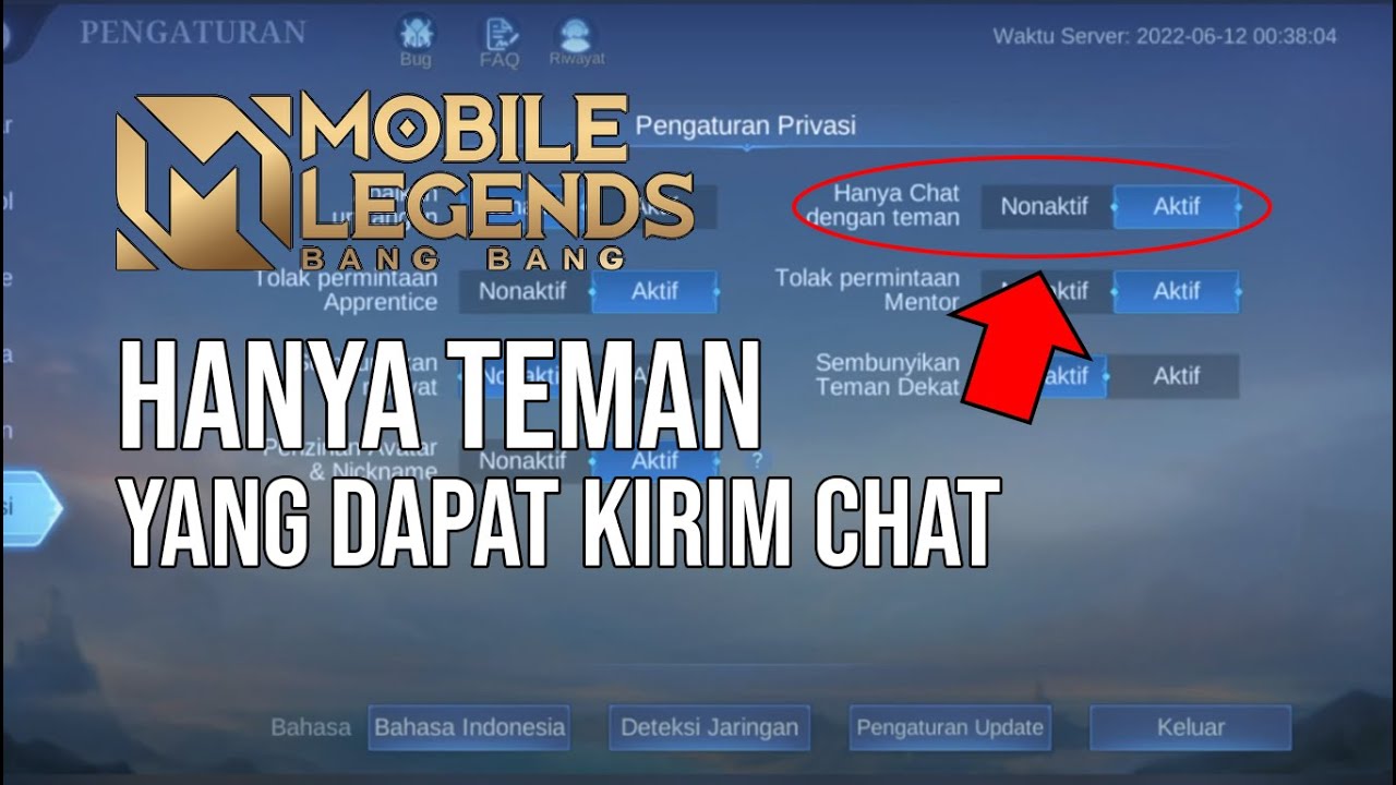 Cara membuat Hanya Teman Yang Dapat Mengirim Chat di Mobile Legends ...