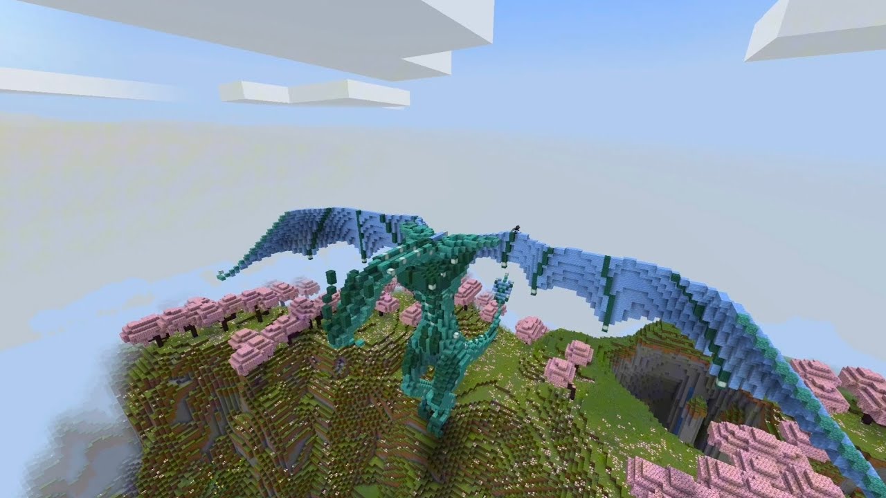 i Build a Blue Dragon in Minecraft - YouTube