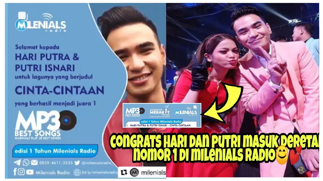 HARI DAN PUTRI MASUK DI DERETAN NO.1 DI MILENIALS RADIO, CONGRATS YA HARPUT💕 - YouTube
