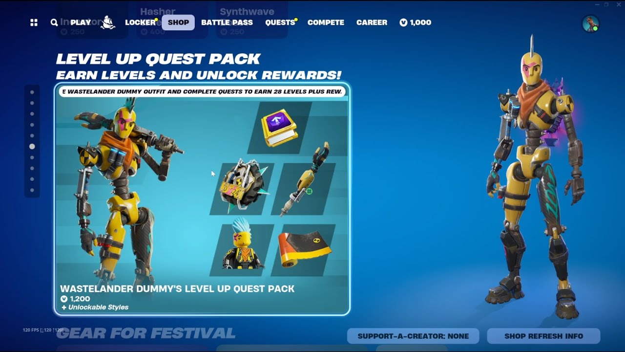 Dummy level up pack is here! + new Mine emote! Fortnite item shop ...