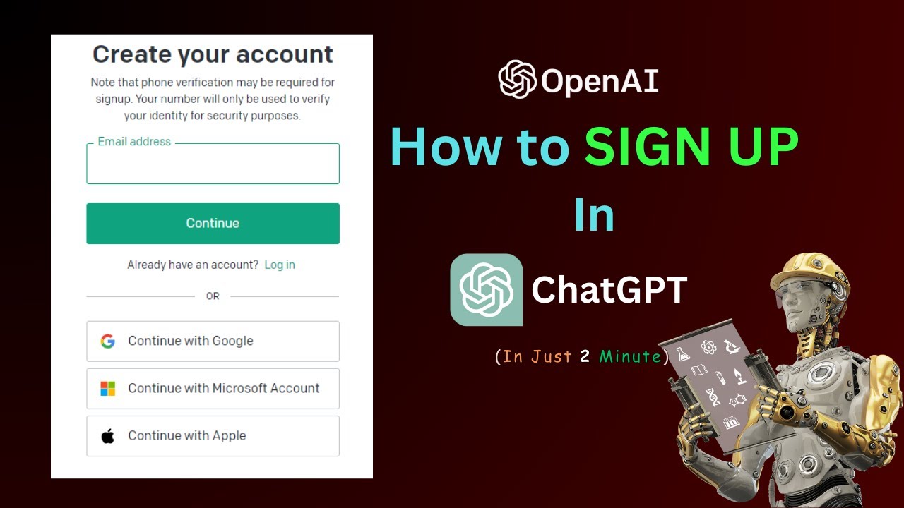 How to Sign Up in ChatGPT in 2 minute | ChatGPT me Sign Up kaise kare ...