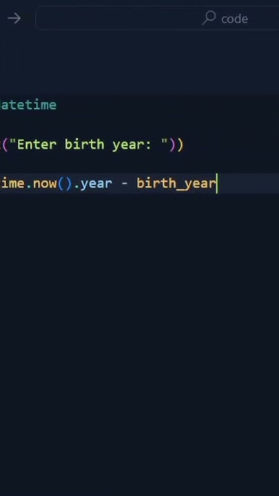 calculate age in python #python #learnpython #programming - YouTube