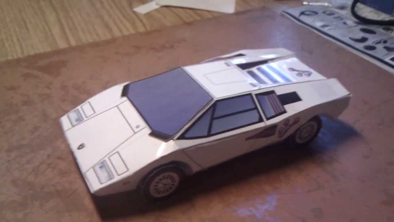 Lamborghini countach LP400 paper craft - YouTube