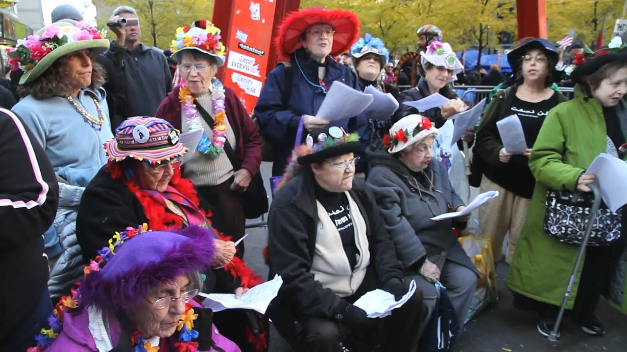 Old Lady Protest Occupy Wall St. - YouTube