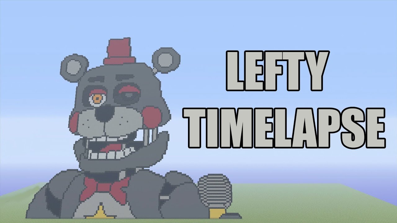 Minecraft Lefty Pixel Art Timelapse | FNAF 6 | Five Nights at Freddy's ...