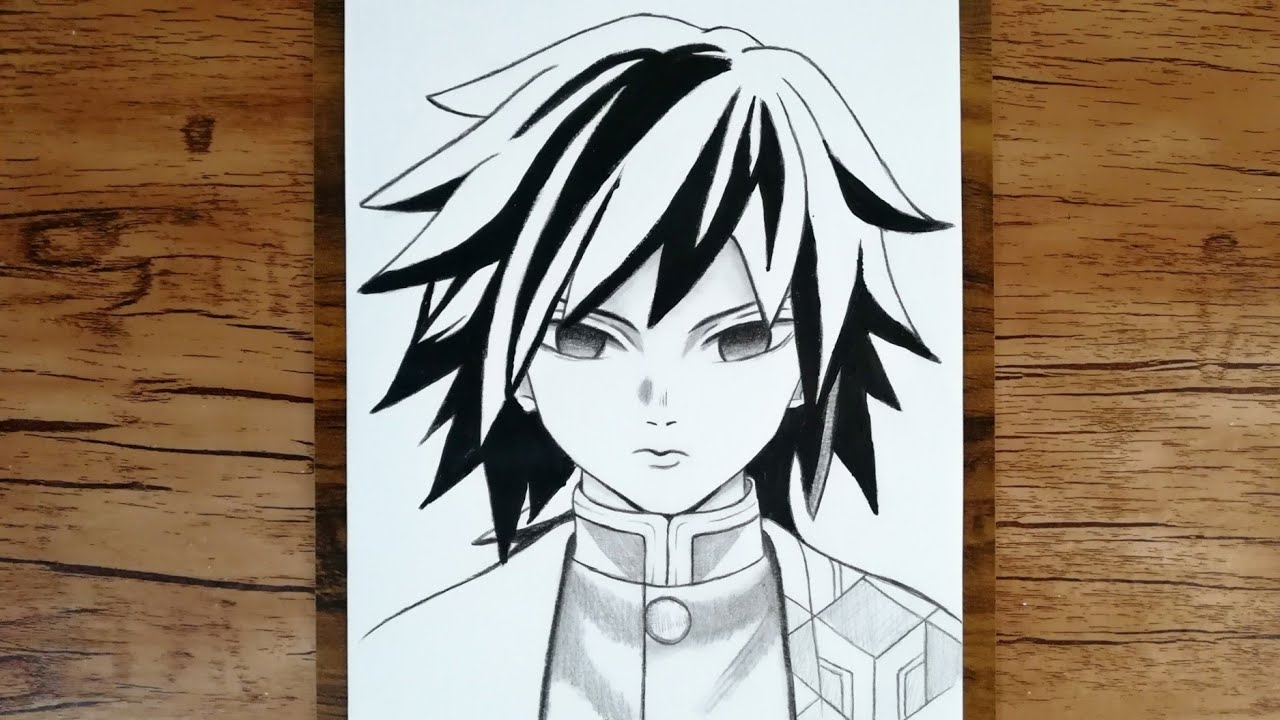How to draw Giyo Tomioka from Demon Slayer : How to draw anime boy ...