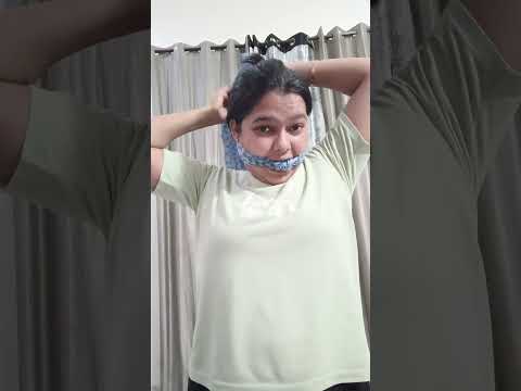 Half face cover with knot gag #knot wet scarf with tounge 🤮, telegram id -customfilms,custom video