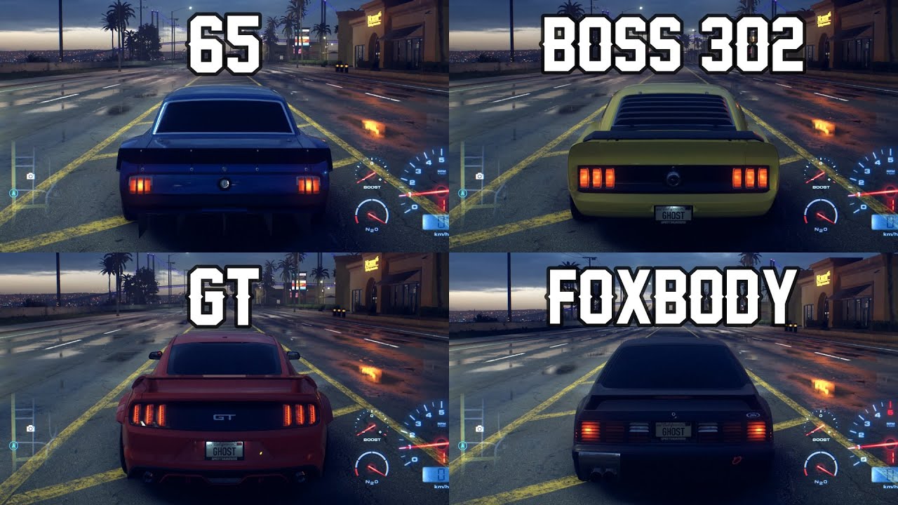 Mustang 65 vs Mustang Boss 302 vs Mustang GT vs Mustang Foxbody - NFS ...