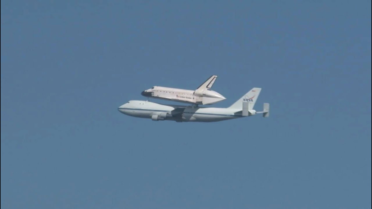 Space Shuttle Endeavour flies over San Francisco Golden Gate Bridge ...