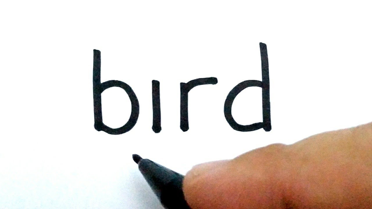 VERY EASY, How to turn words BIRD into cartoon for kids - YouTube