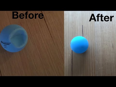 How to fix a squashed table tennis ball and remove the dent - YouTube