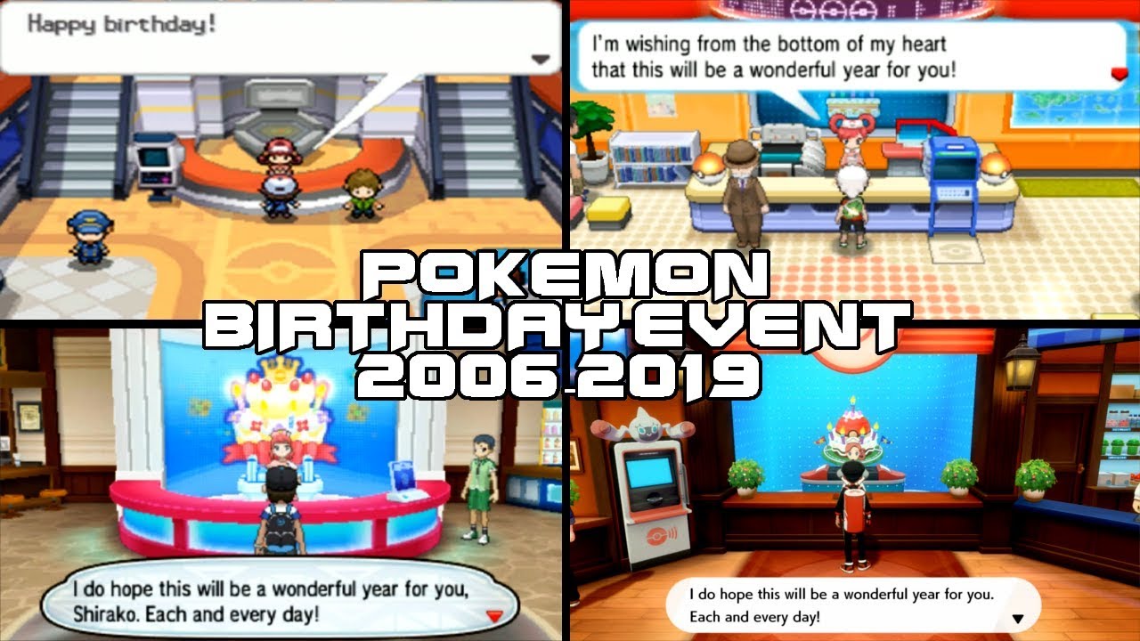 Evolution Of All Pokemon Main Series Games Happy Birthday Event | Gen 4 ...
