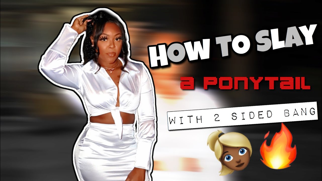 How To Slay Ponytail With 2 Sided Bang Ft. Julia Hair - YouTube