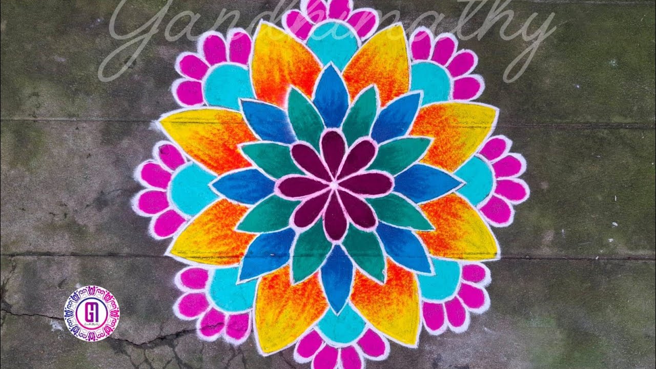 Colorful Kamalam Kolam | Brighten Up Your Space with Vibrant Designs ...