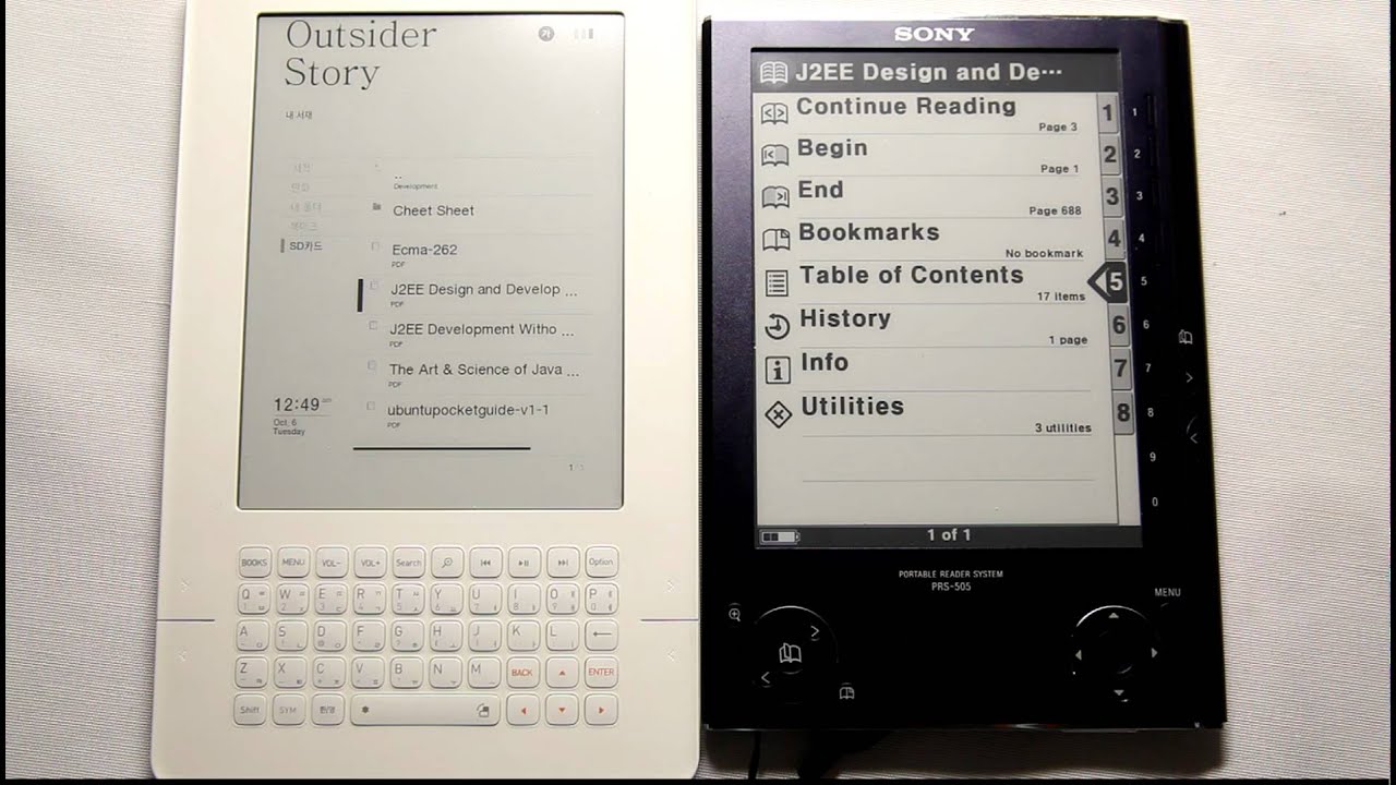 iriver story compare with sony PRS-505 - YouTube