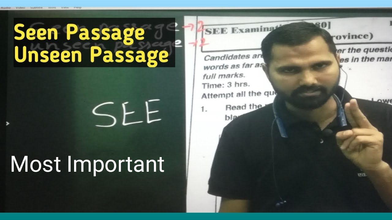 SEEN & UNSEEN Passage /English / SEE Special / Pasuram Sir - YouTube