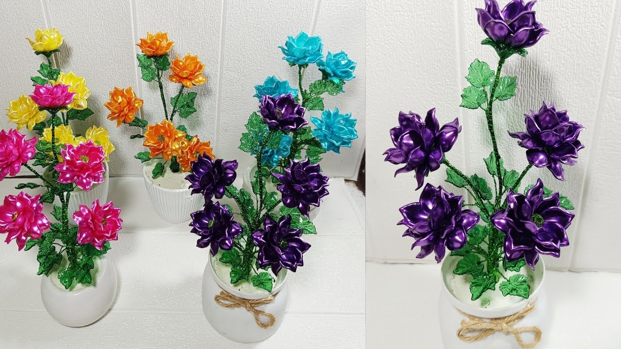 merangkai bunga mawar dari bahan akrilik - YouTube