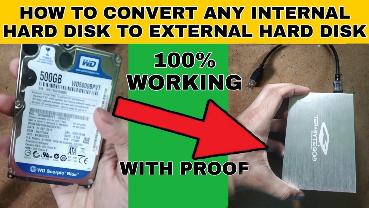 How to Convert any Internal Hard disk to External Hard disk in Hindi - YouTube