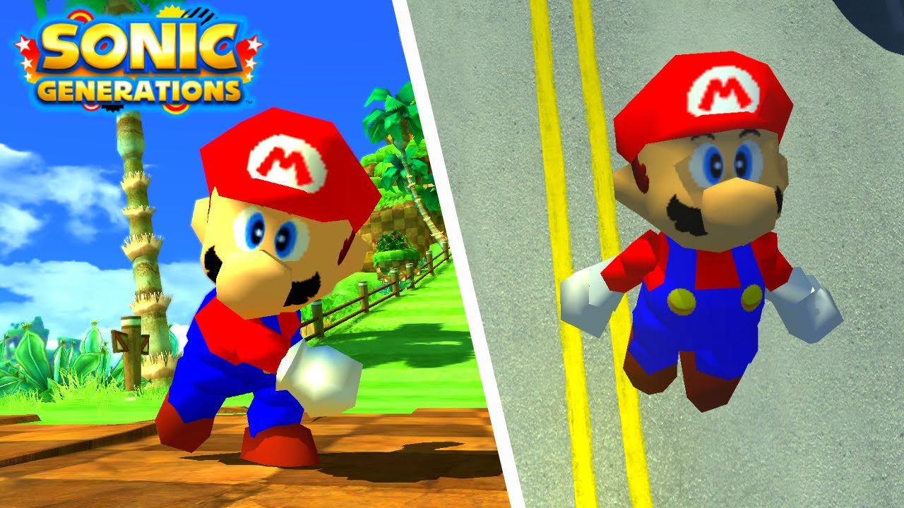 SM64 MARIO With His MOVESET In SONIC GENERATIONS! - YouTube