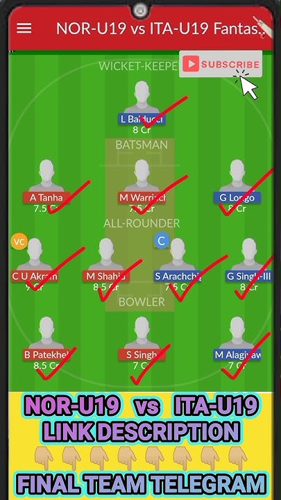 NOR-U19 vs ITA-U19 Dream11 Prediction🔥| NOR-U19 vs ITA-U19 Dream11 Prediction | NOR-U19 vs ITA ...