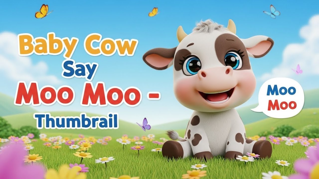 Baby Cow Say Moo Moo 🐄🎵 | Fun Animal Sound Song for Kids & Toddlers 🌈👶 ...