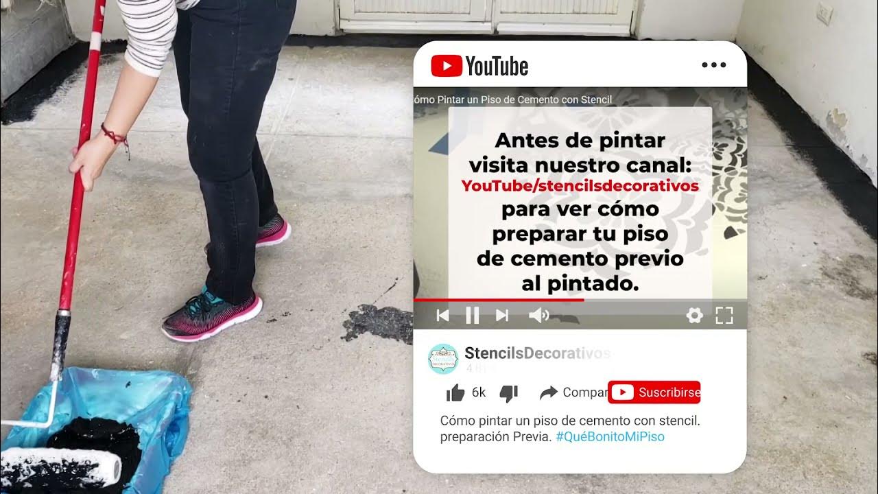 Idea Para Pintar Piso De Cemento Con Plantilla Youtube