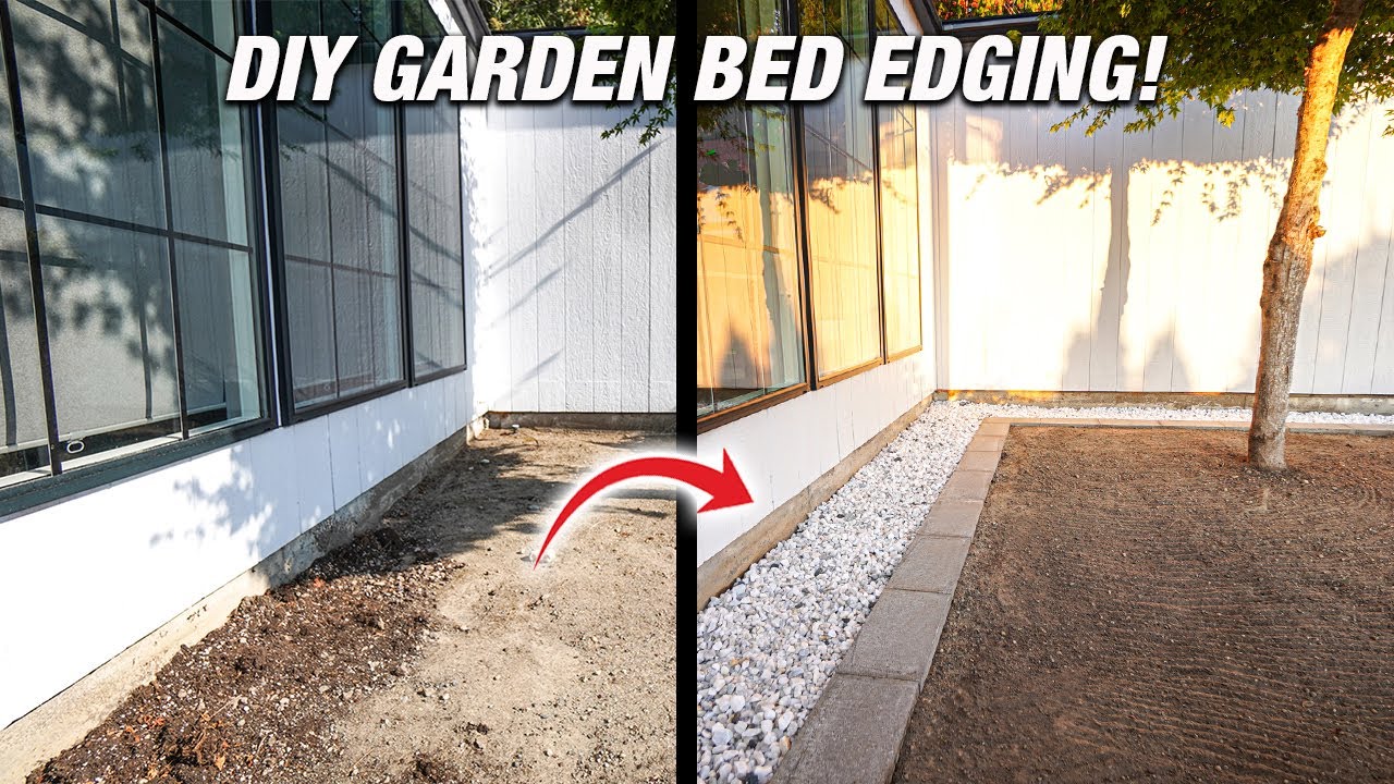 How To Make A Garden Bed Paver Edging - EASY DIY! - YouTube