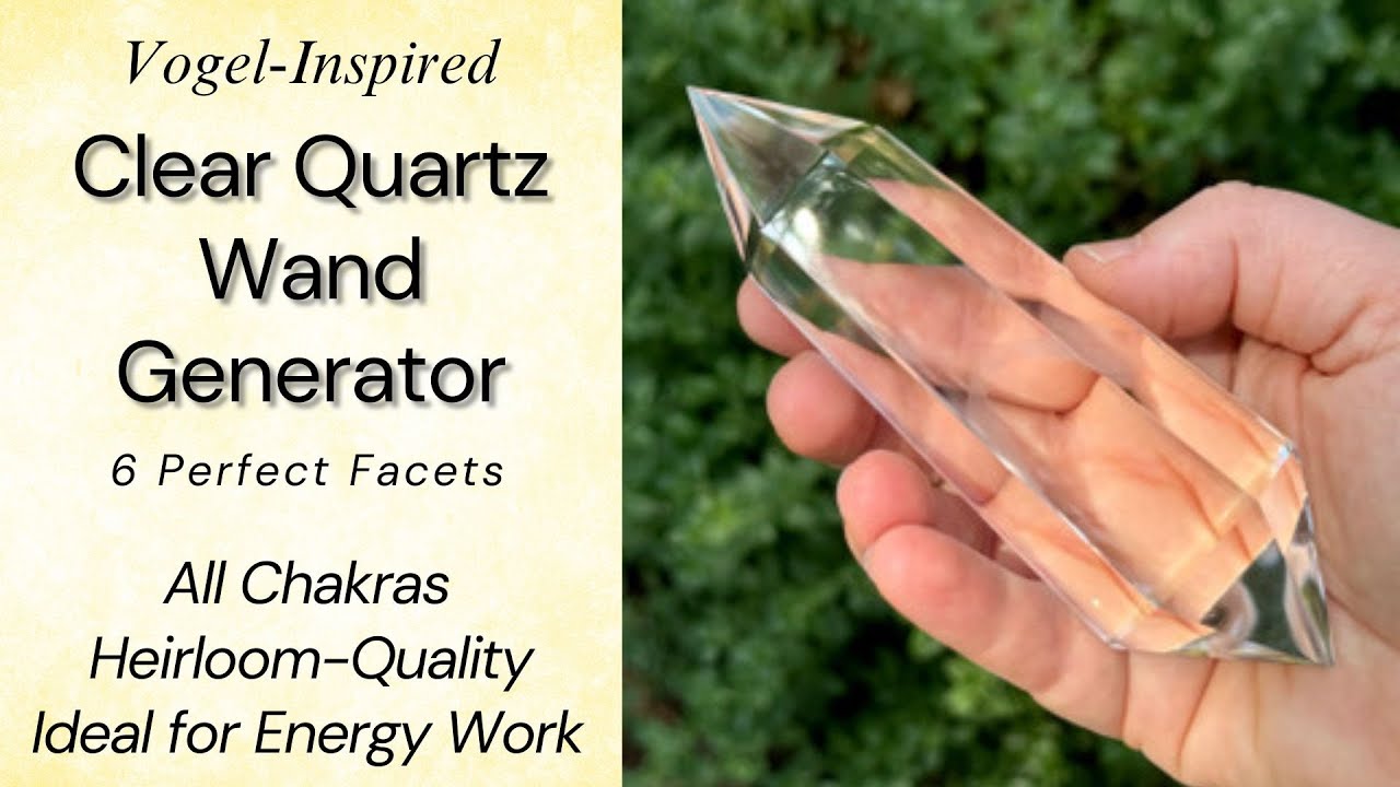 Brazilian Clear Quartz Wand Generator with Phantom- 6 Facets, 210g ...