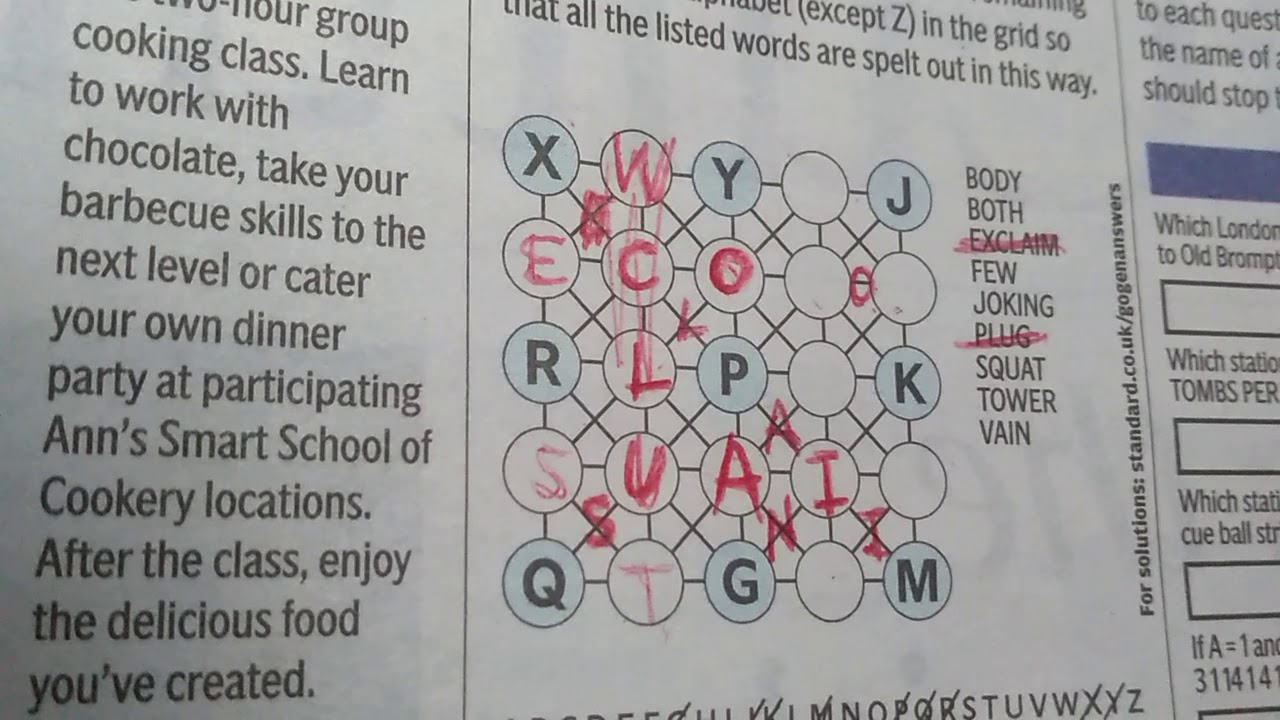 More Evening Standard puzzles - Gogen 27/6/2019 - YouTube