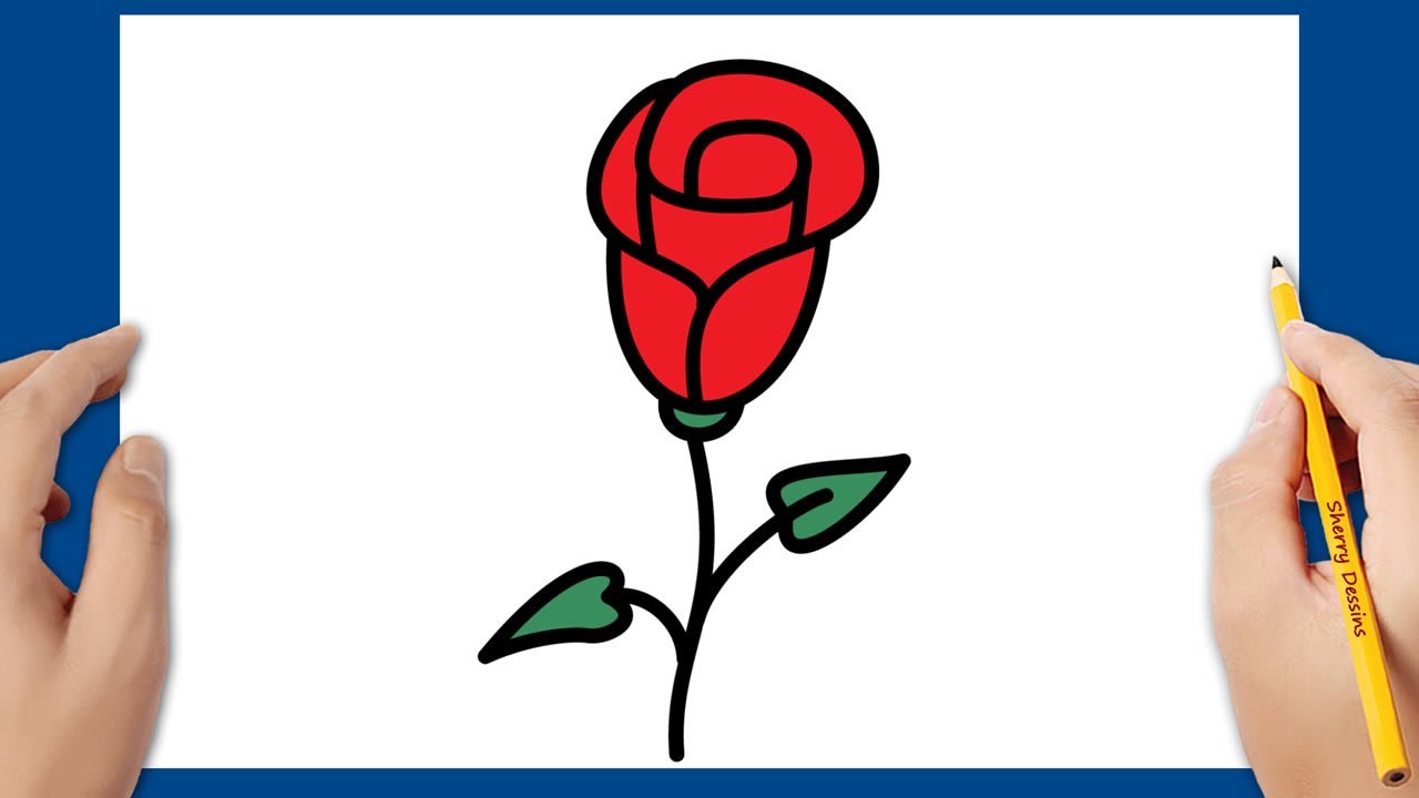 Comment dessiner une rose facile | Dessins mignons et faciles - YouTube
