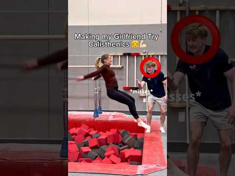 Girlfriend Tries Calisthenics (HARD) 🥵 #calisthenics #gymnastics #strength #challenge #handstand