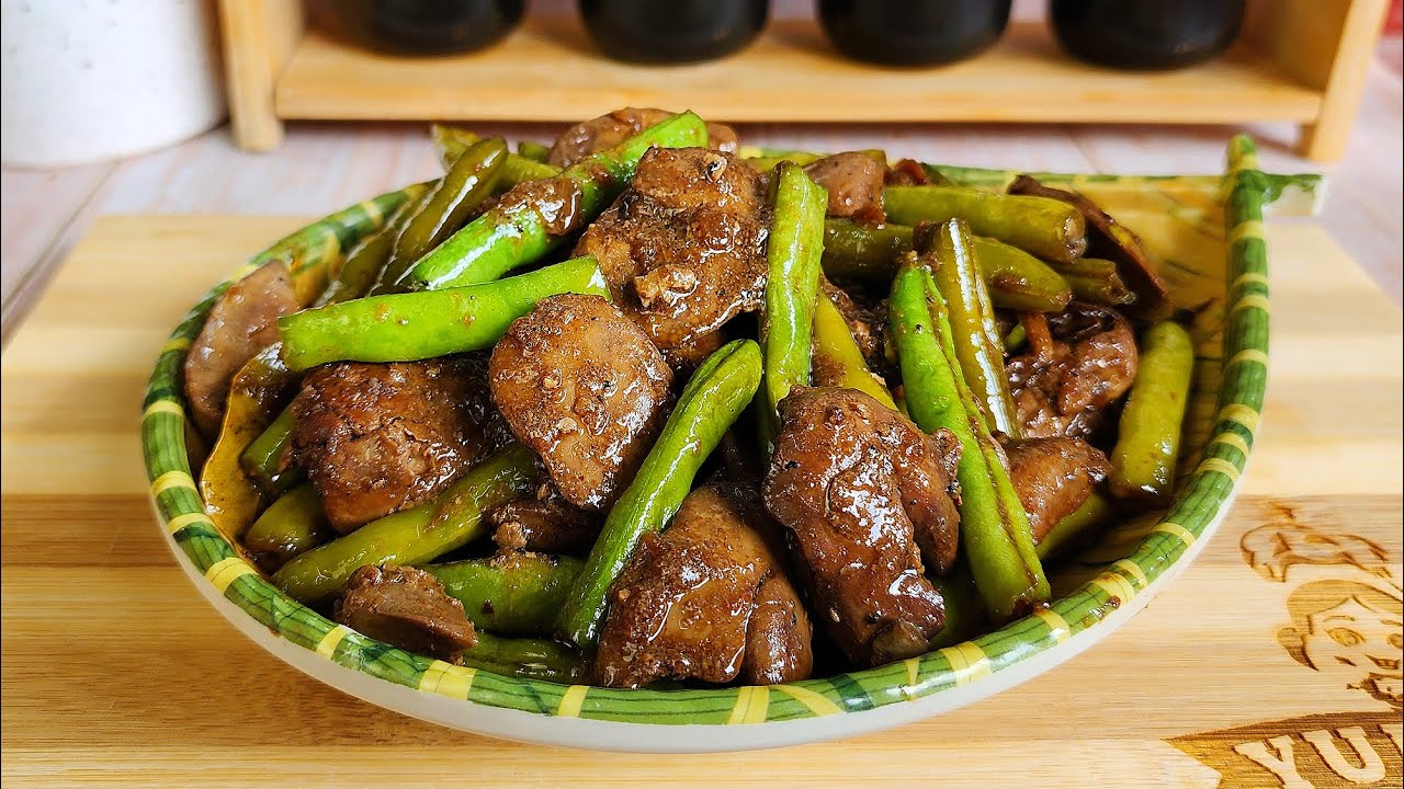 Adobong Atay with Green Beans | Filipino Chicken Liver Adobo Recipe ...