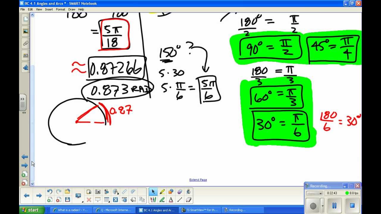 SanfordFlipMath PreCalculus 4.1A Degrees and Radians - YouTube