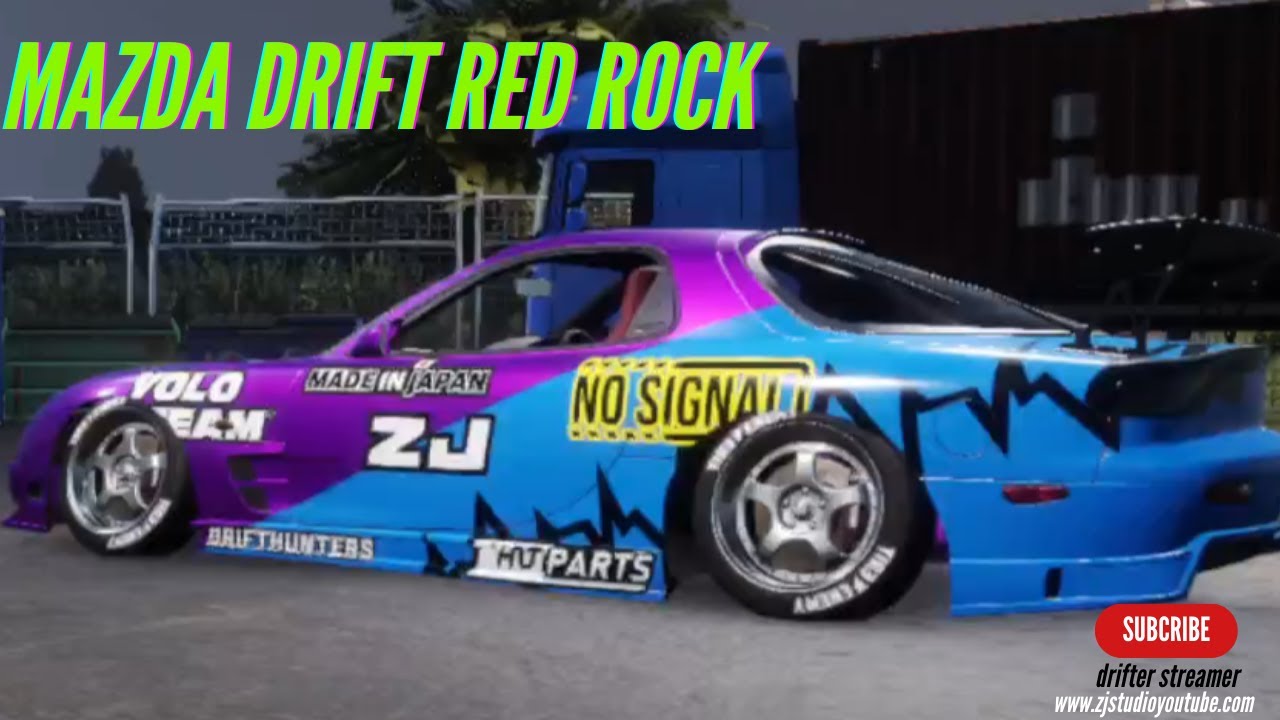 Mazda RX7 Drift Red Rock Track Tandem With 8 Cars Guys Crazy Drifter ...