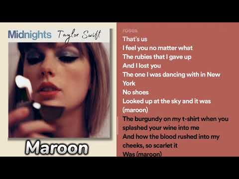 Maroon | Taylor Swift (Lyrics) - YouTube