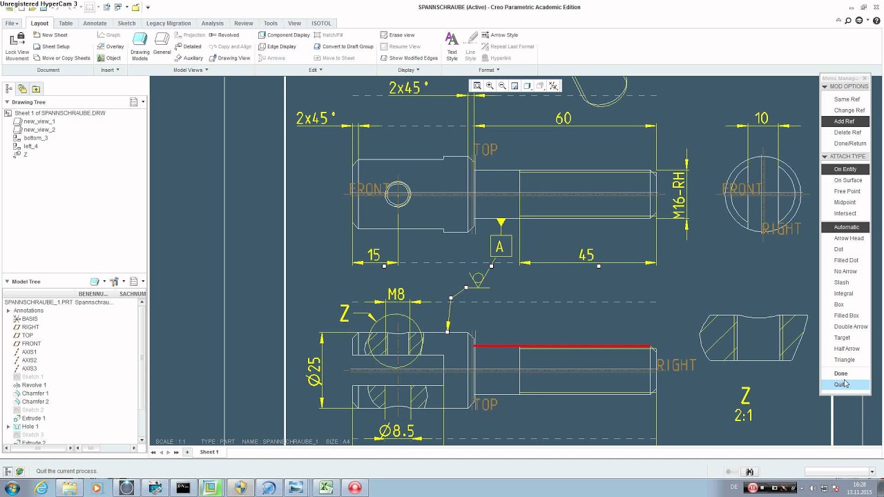 Creo CAD Add Reference Insert Jog - HTLSTP - YouTube