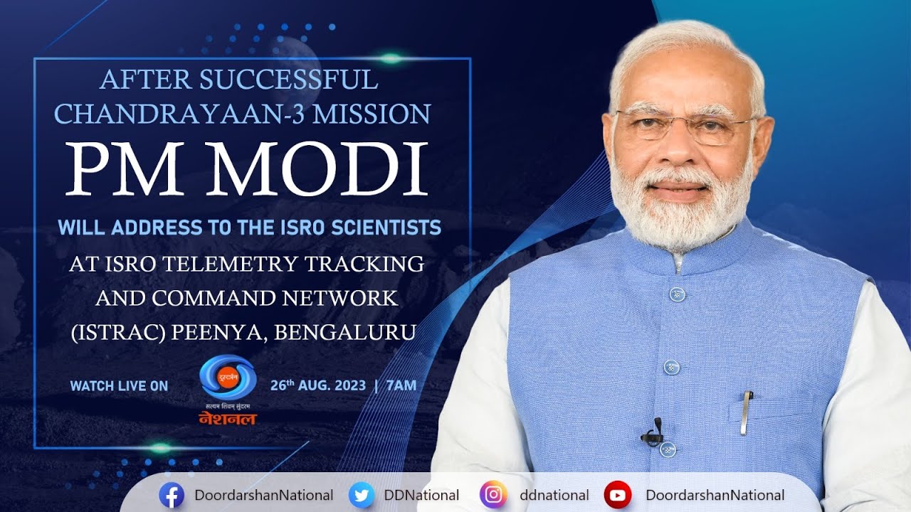 PM Narendra Modi Addresses The ISRO Scientist at ISTRAC Peenya ...