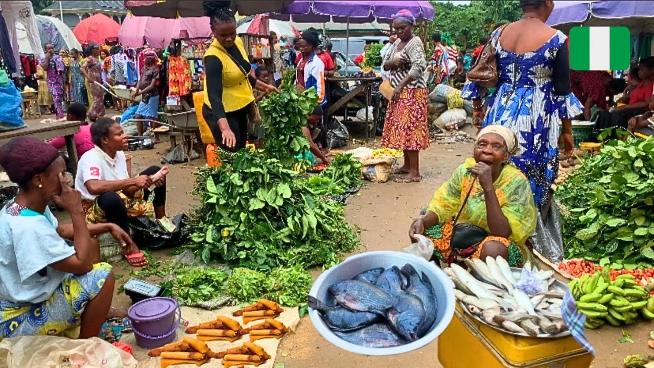 Rural Food Market in Akpabuyo Nigeria - YouTube
