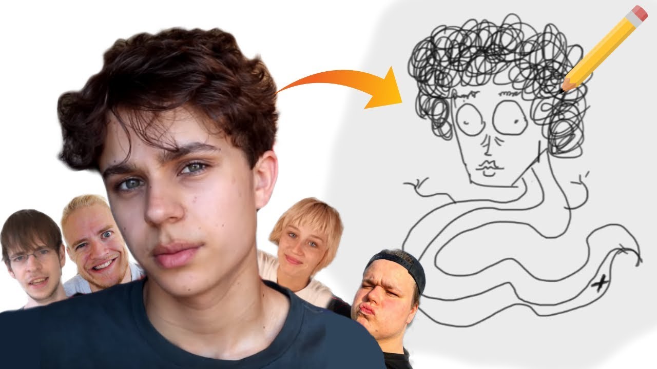 TEGNER DANSKE YOUTUBERE 3 (Robin Rasmussen, Mia Sofie, Gex, Futte ...