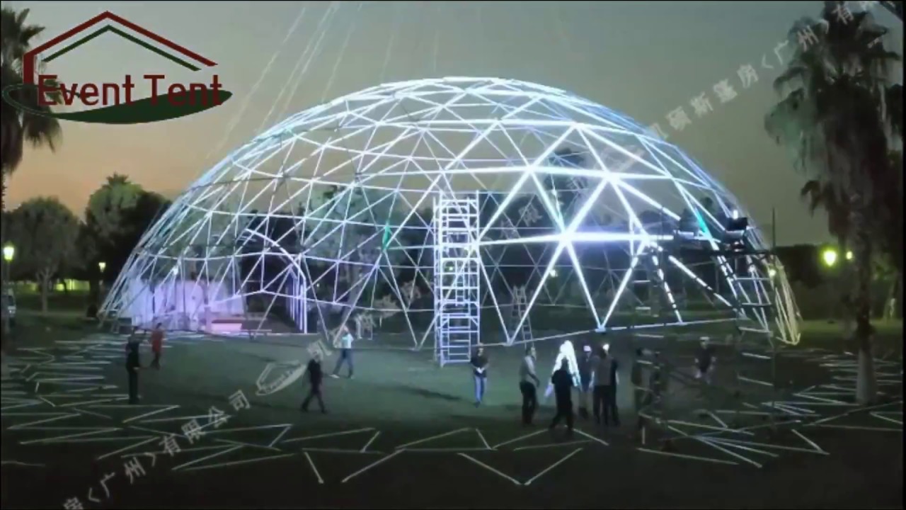 30M PROJECTION DOME TENT INSTALLATION - YouTube