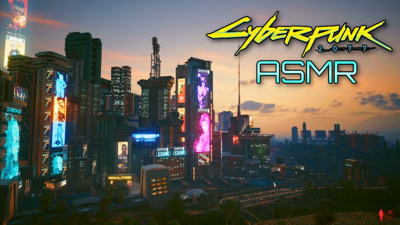 Cyberpunk 2077 ASMR 🌆 Walking to the Outskirts of Night City 🌸 Long Ear ...