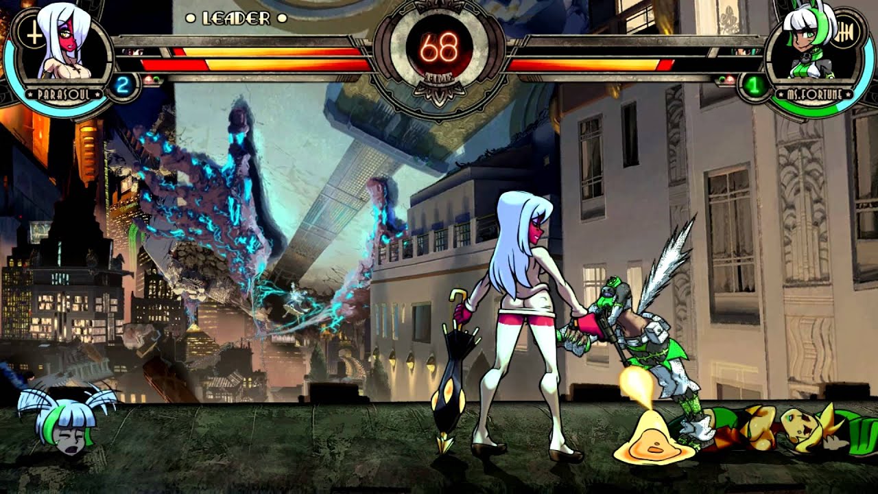 Skullgirls Filia/Parasoul VS Cerebella/Ms. Fortune - REVENGE! - YouTube