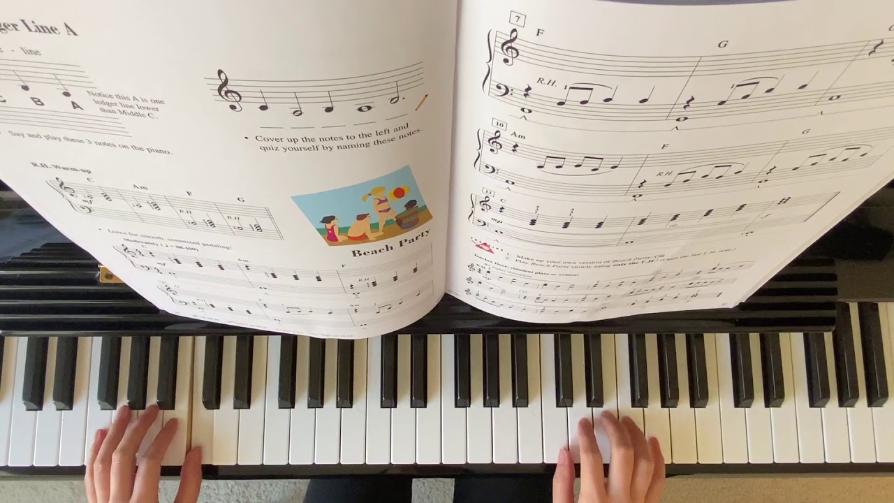 “Beach Party” Piano Adventure Lesson Book Level 2B - YouTube