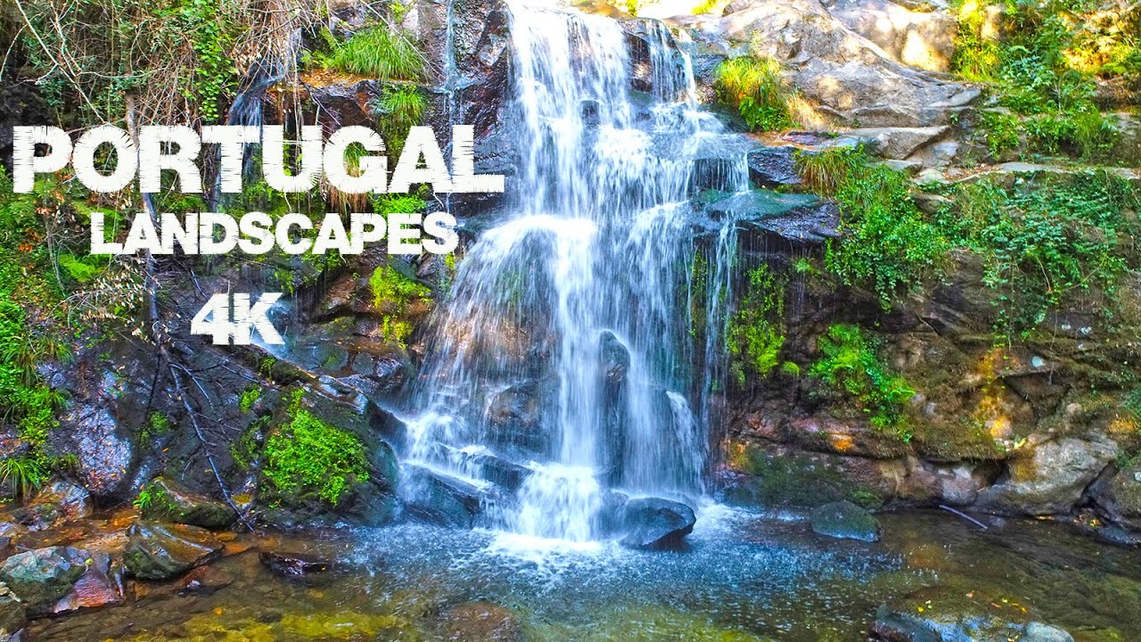Portugal waterfalls 4K 🏞️ Scenic Relaxation 😎 relaxing music with ...