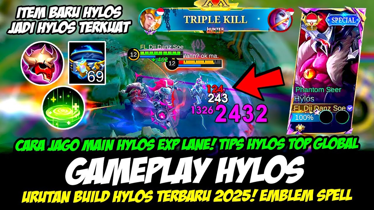 ITEM BARU HYLOS JADI SAKIT CARA MAIN HYLOS EXP LANE TERBARU BUILD HYLOS ...