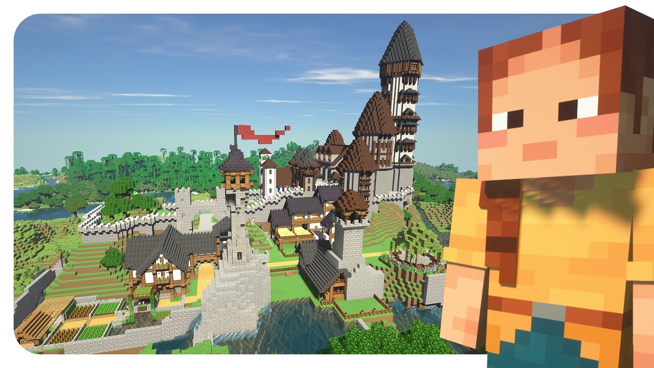 We Built A Giant Medieval Castle In Minecraft - YouTube