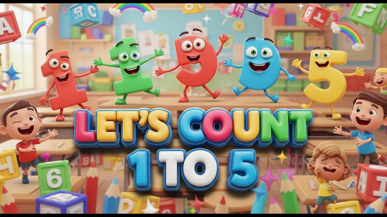 Let’s Count 1–5 🎵 | Fun Numbers Song for Kids | Learn to Count with ...