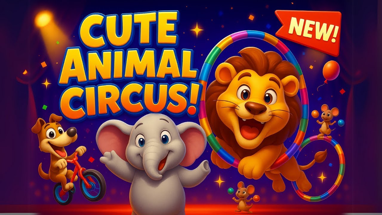 Cute Animal Circus Show | Fun Kids Rhyme with Circus Animals - YouTube